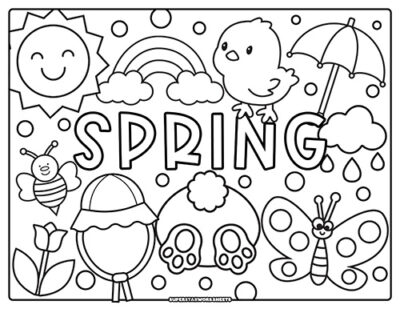 Spring Coloring Pages (Free Printables) - Superstar Worksheets
