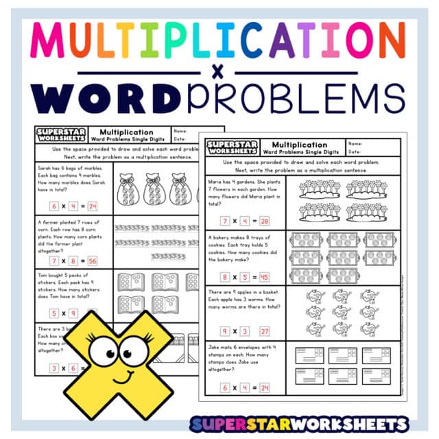 Multiplication Word Problems Worksheets - Superstar Worksheets