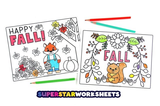 Fall Coloring Pages (Free Printables) - Superstar Worksheets