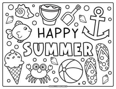Summer Coloring Pages (Free Printables) - Superstar Worksheets