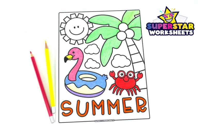 Summer Coloring Pages (Free Printables) - Superstar Worksheets