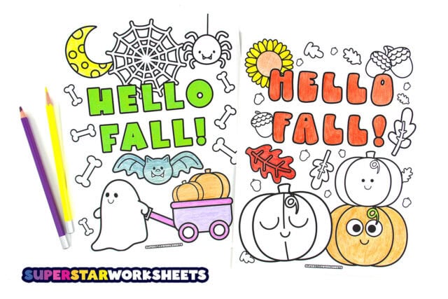 Fall Coloring Pages (Free Printables) - Superstar Worksheets