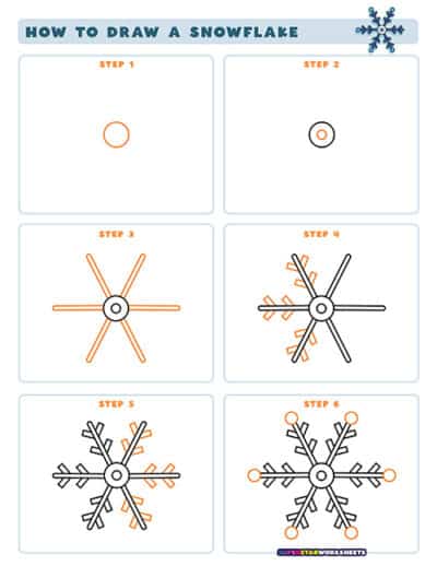 How to Draw a Snowflake (Free Printables) - Superstar Worksheets