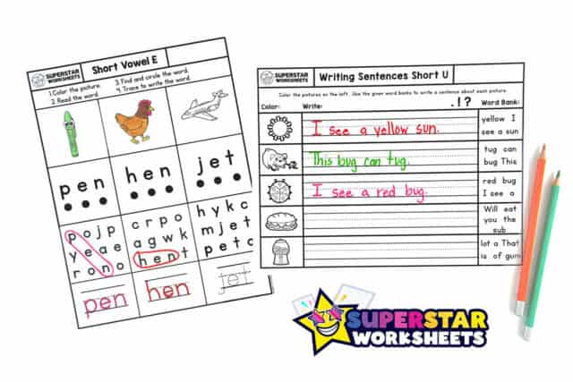 Kindergarten Phonics Worksheets - Superstar Worksheets