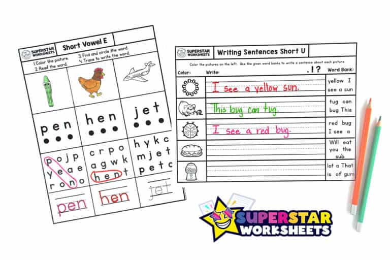 Kindergarten Phonics Worksheets - Superstar Worksheets
