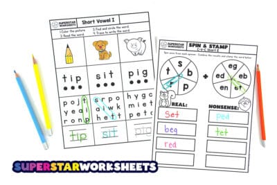 Kindergarten Phonics Worksheets - Superstar Worksheets
