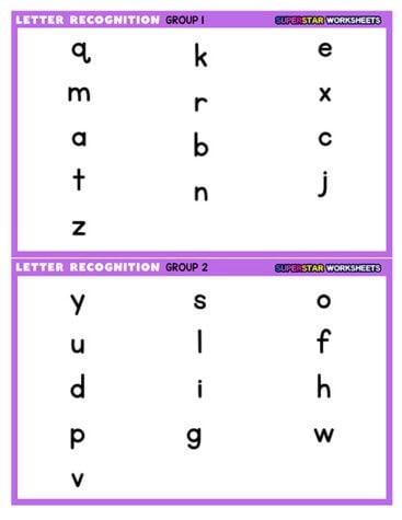 Letter Recognition Worksheets - Superstar Worksheets