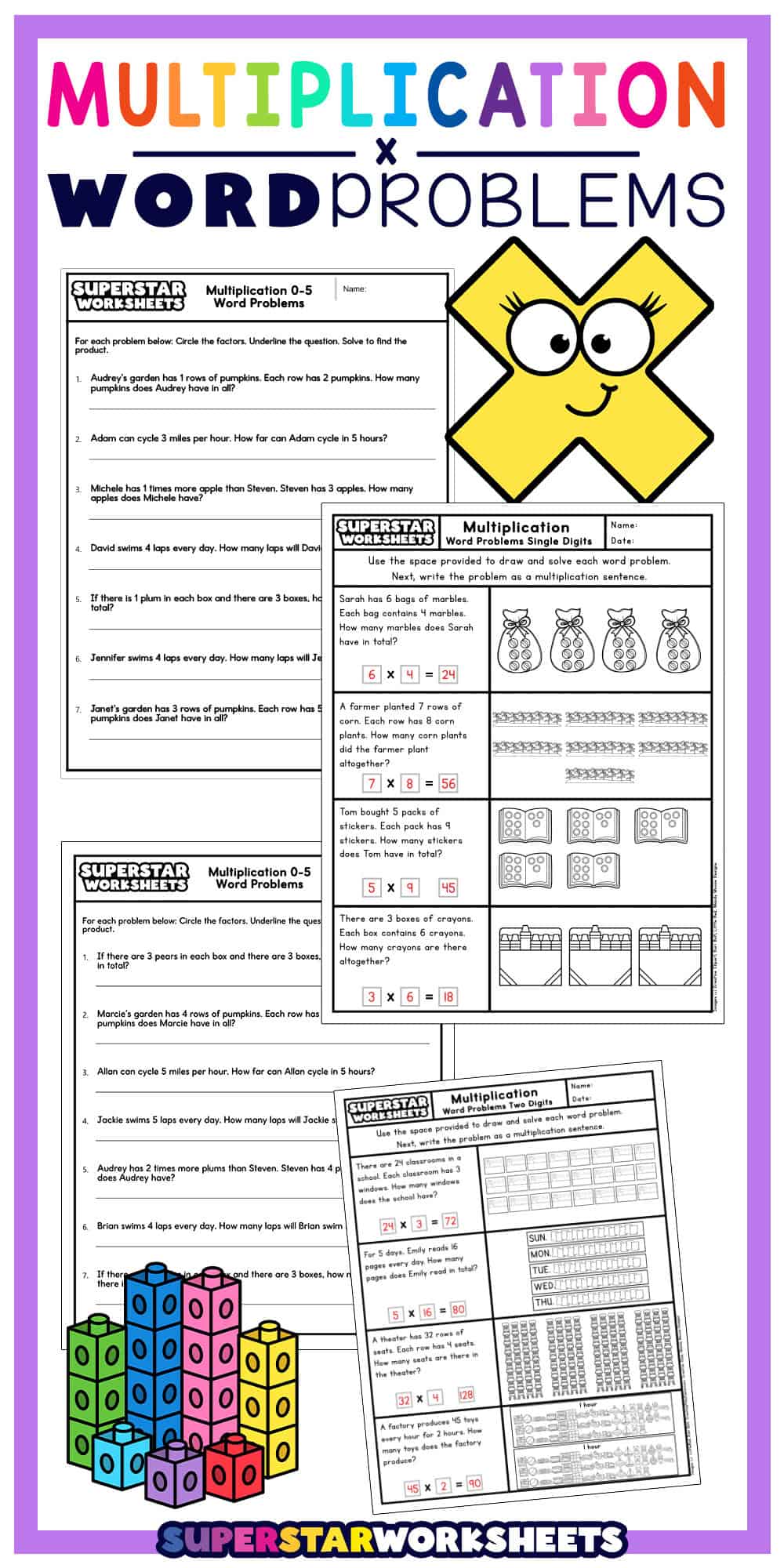 Multiplication Word Problems - Superstar Worksheets