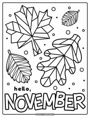November Coloring Pages (Free Printables) - Superstar Worksheets