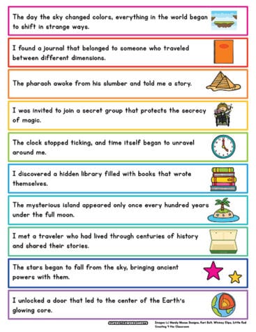 Story Starters (Free Printables) - Superstar Worksheets