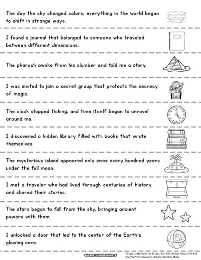 Story Starters (Free Printables) - Superstar Worksheets