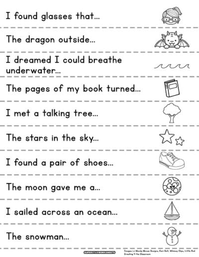 Story Starters (Free Printables) - Superstar Worksheets