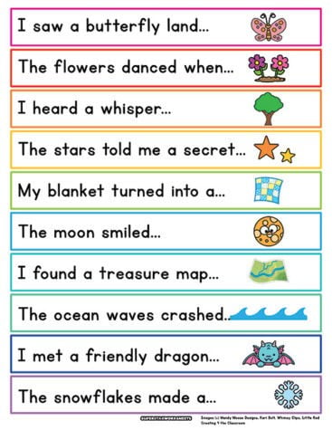 Story Starters (Free Printables) - Superstar Worksheets