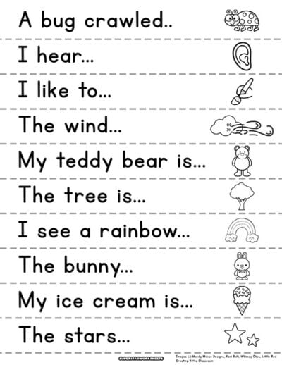 Story Starters (Free Printables) - Superstar Worksheets