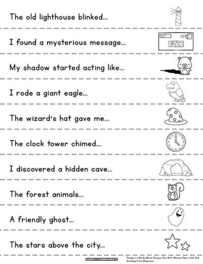 Story Starters (Free Printables) - Superstar Worksheets