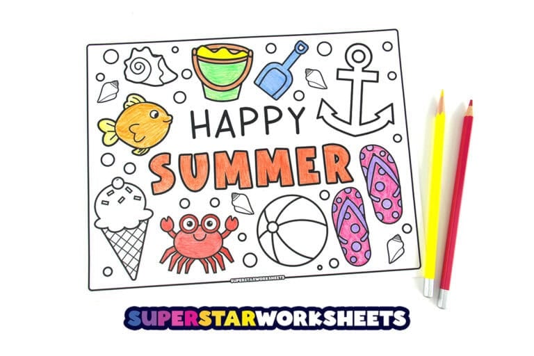 Summer Coloring Pages (Free Printables) - Superstar Worksheets