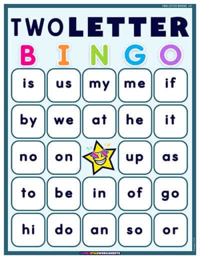 Two Letter Words (Free Printables) - Superstar Worksheets