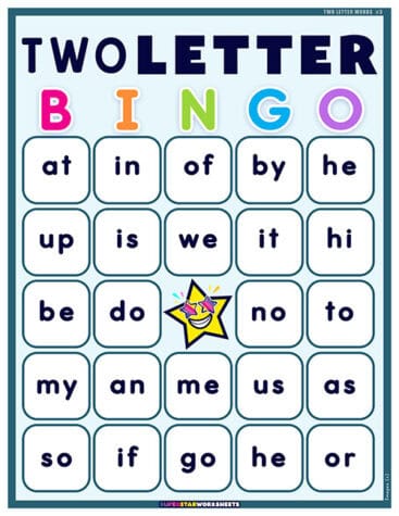 Two Letter Words (Free Printables) - Superstar Worksheets