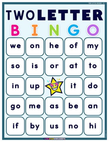 Two Letter Words (Free Printables) - Superstar Worksheets