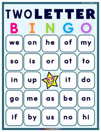 Two Letter Words (Free Printables) - Superstar Worksheets