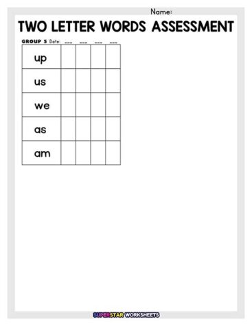 Two Letter Words (Free Printables) - Superstar Worksheets
