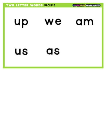 Two Letter Words (Free Printables) - Superstar Worksheets