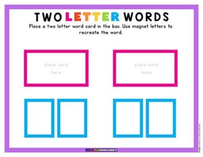 Two Letter Words (Free Printables) - Superstar Worksheets