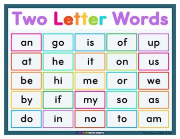 Two Letter Words (Free Printables) - Superstar Worksheets