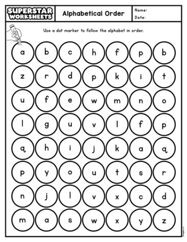 ABC Order Worksheets (Free Printables) - Superstar Worksheets