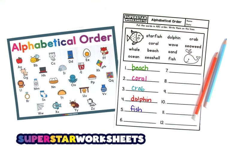 ABC Order Worksheets (Free Printables) - Superstar Worksheets