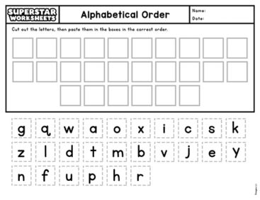 ABC Order Worksheets (Free Printables) - Superstar Worksheets