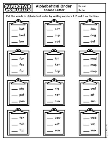 ABC Order Worksheets (Free Printables) - Superstar Worksheets