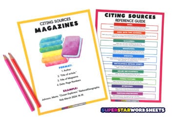 Citing Sources Worksheets - Superstar Worksheets
