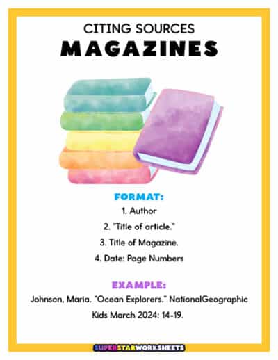 Citing Sources Worksheets - Superstar Worksheets