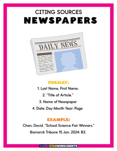 Citing Sources Worksheets - Superstar Worksheets