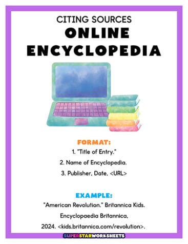 Citing Sources Worksheets - Superstar Worksheets