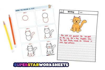 How to Draw a Cat (Free Printables) - Superstar Worksheets