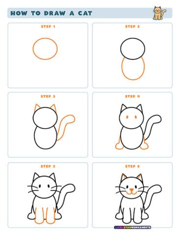 How to Draw a Cat (Free Printables) - Superstar Worksheets