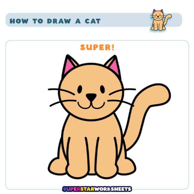 How to Draw a Cat (Free Printables) - Superstar Worksheets