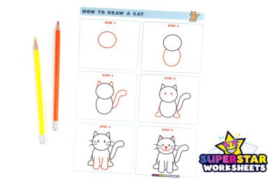 How to Draw a Cat (Free Printables) - Superstar Worksheets