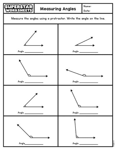 Printable Protractor - Superstar Worksheets