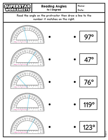 Printable Protractor - Superstar Worksheets
