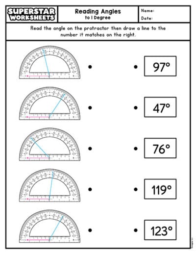 Printable Protractor - Superstar Worksheets