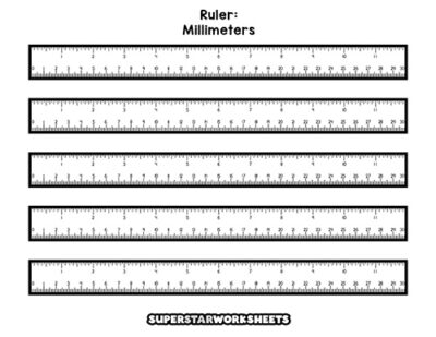 Printable Ruler - Superstar Worksheets