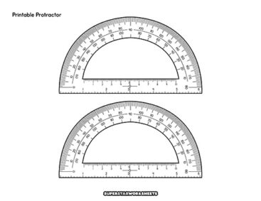 Printable Protractor - Superstar Worksheets