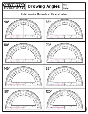 Printable Protractor - Superstar Worksheets