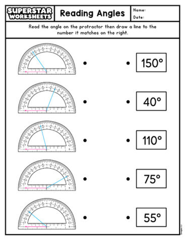 Printable Protractor - Superstar Worksheets