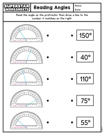 Printable Protractor - Superstar Worksheets