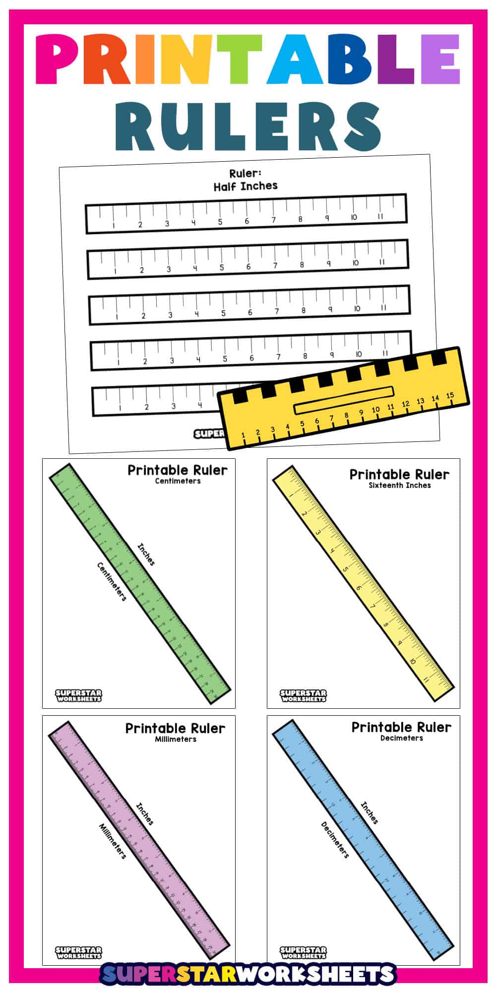 Printable Ruler - Superstar Worksheets