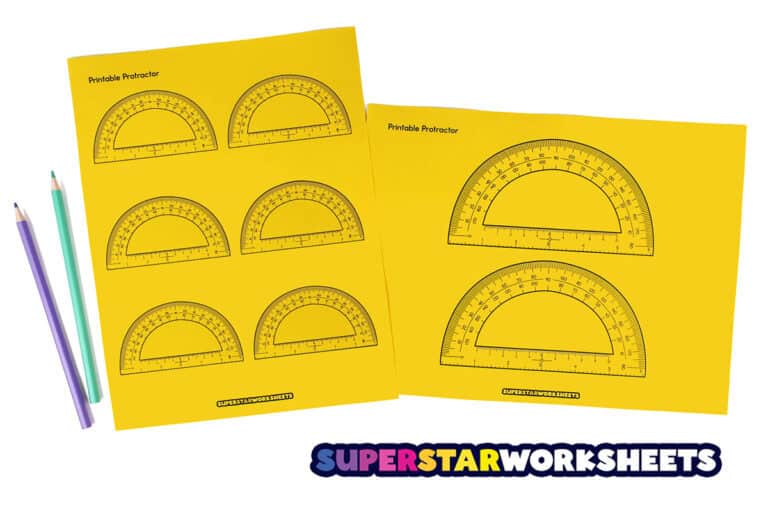 Printable Protractor - Superstar Worksheets